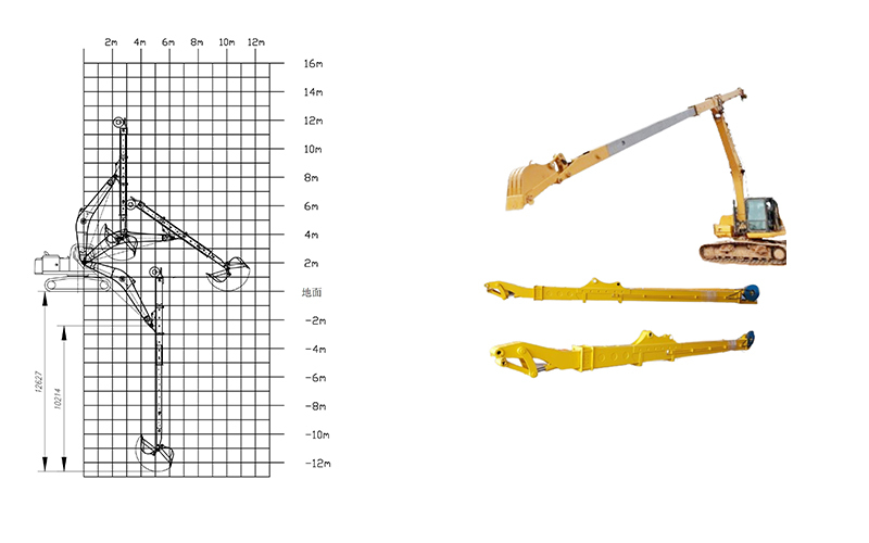 14m 16m hydraulic telescoping excavator with standard bucket ...