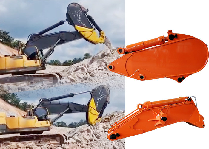 High Effective Excavator Digger Rock Boom Arm Attachment Yellow Red Color