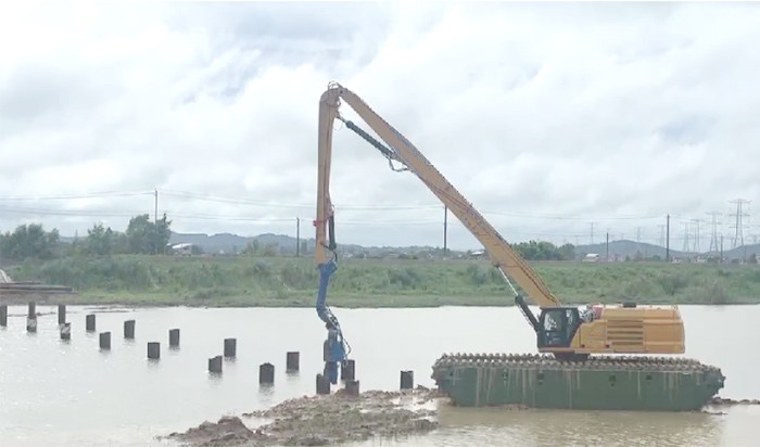 Construction Hydraulic Piling Boom Arm For 20-85T Cat Hitachi Komatsu ...