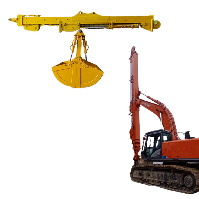 3 Sections Excavator Telescopic Boom Dipper Arm With 0.4cbm To 2.5cbm ...