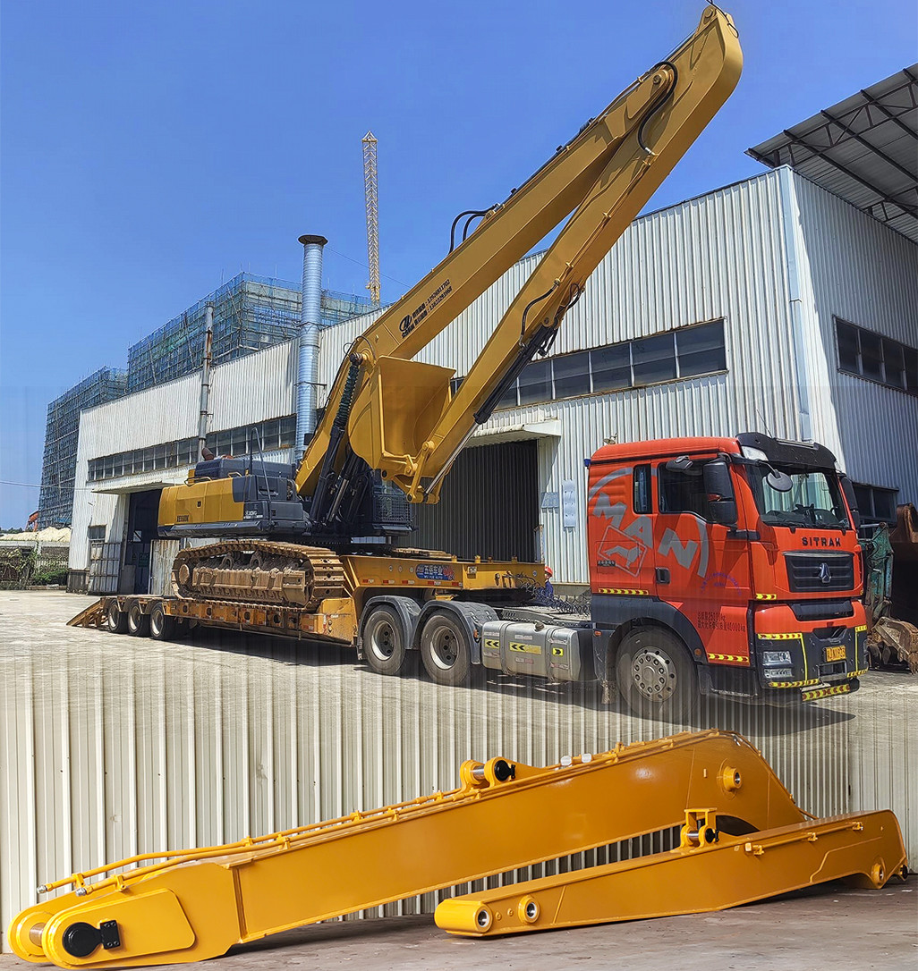 Excavator Long Reach Attachment Boom Arm 18m 16m Yellow Color High ...