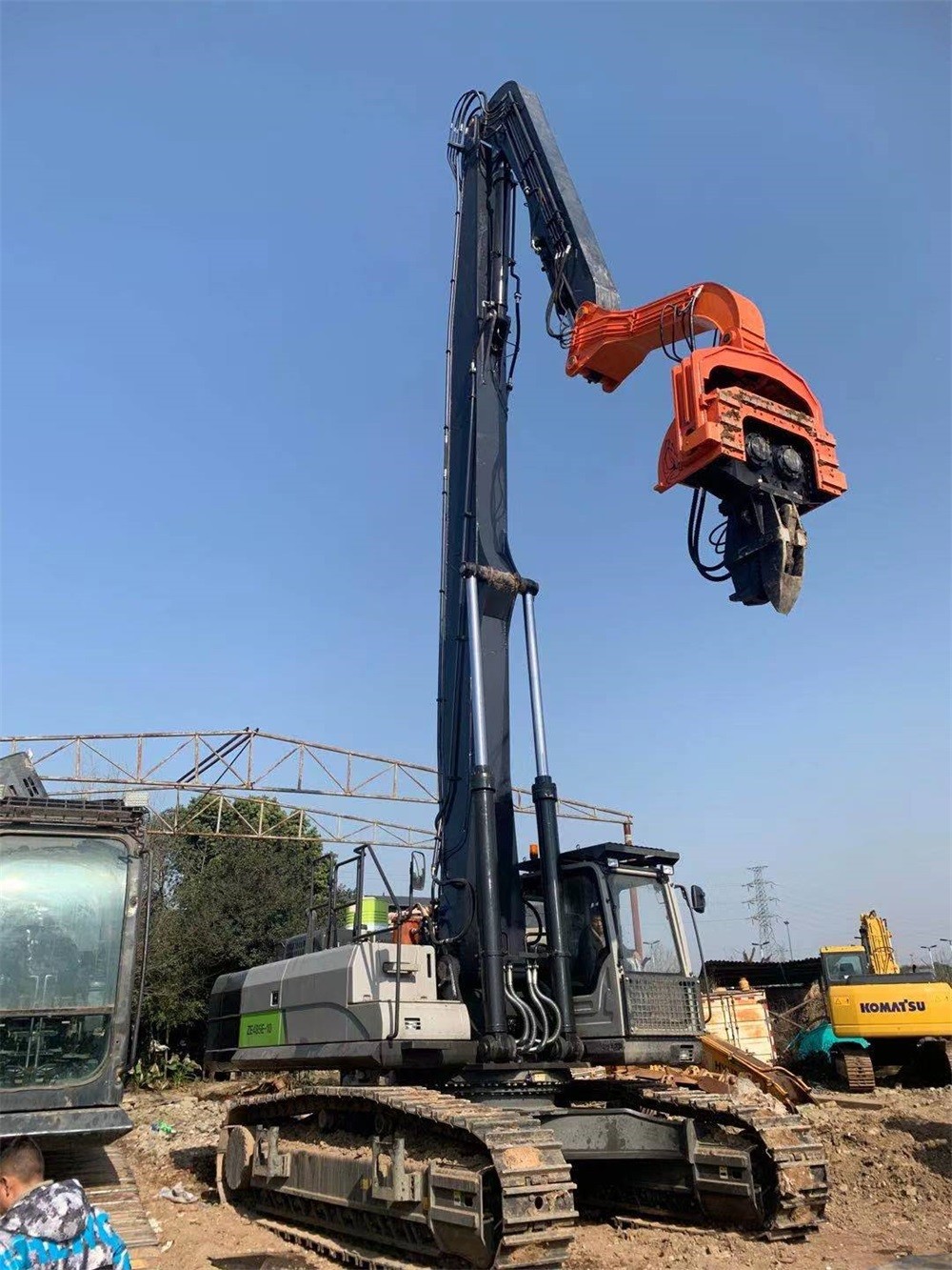 Q355B Material Long Reach Boom Arm For Excavator vibratory pile driver