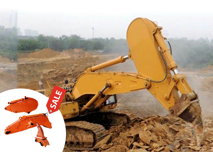 High Effective Excavator Digger Rock Boom Arm Attachment Yellow Red Color